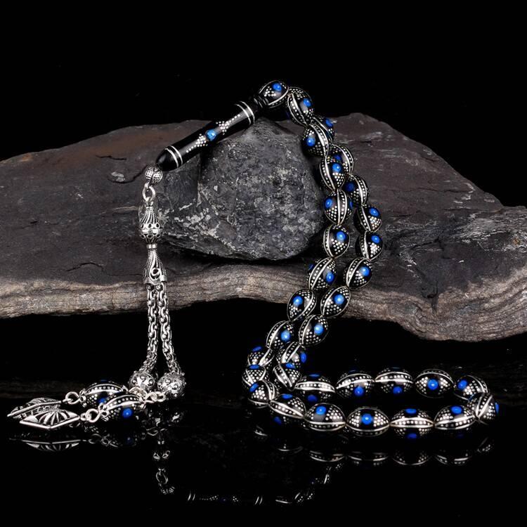 Arpa Model Gümüş İşlemeli Erzurum Oltu Taşı Tesbih Hakiki Erzurum ...