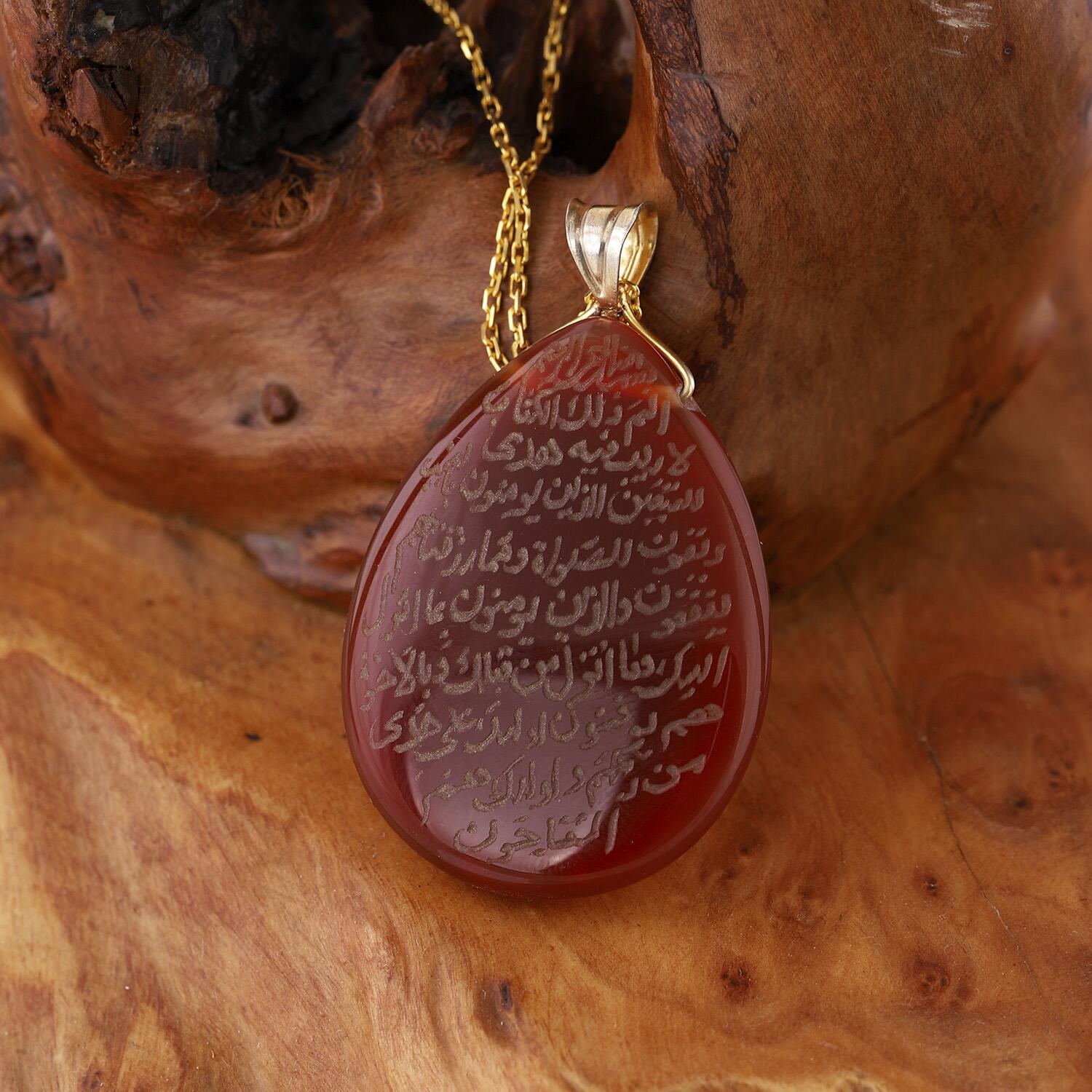 Elif Lam Mim Suresi Yazılı Gümüş Kolye Dualı Kolye Osmanlı Pazar